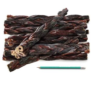 supercan bullysticks 12" braided (30pc) beef bully sticks for small medium large dogs - 100% natural dog chews - long lasting treats for aggressive chewers - healthy teeth - free range