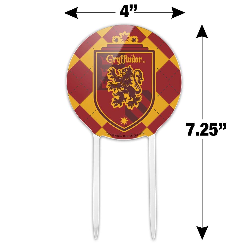 Acrylic Harry Potter Gryffindor Plaid Sigil Cake Topper Party Decoration for Wedding Anniversary Birthday Graduation