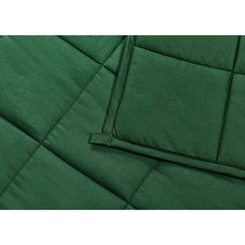 RelaxBlanket King Size Weighted Blanket | 80''x90'',30lbs | for Single or Double | Premium Cotton Material with Glass Beads | Dark Green