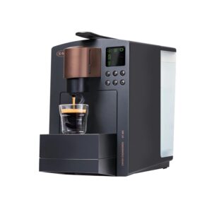 k-fee® grande single serve pods coffee, espresso, milk machine (black/copper) | mill coffee and starbucks® verismo* compatible