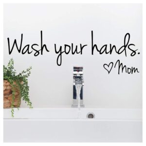 bestjybt wash your hands love mom quote bathroom wall stickers waterproof art decal bathroom wall decor