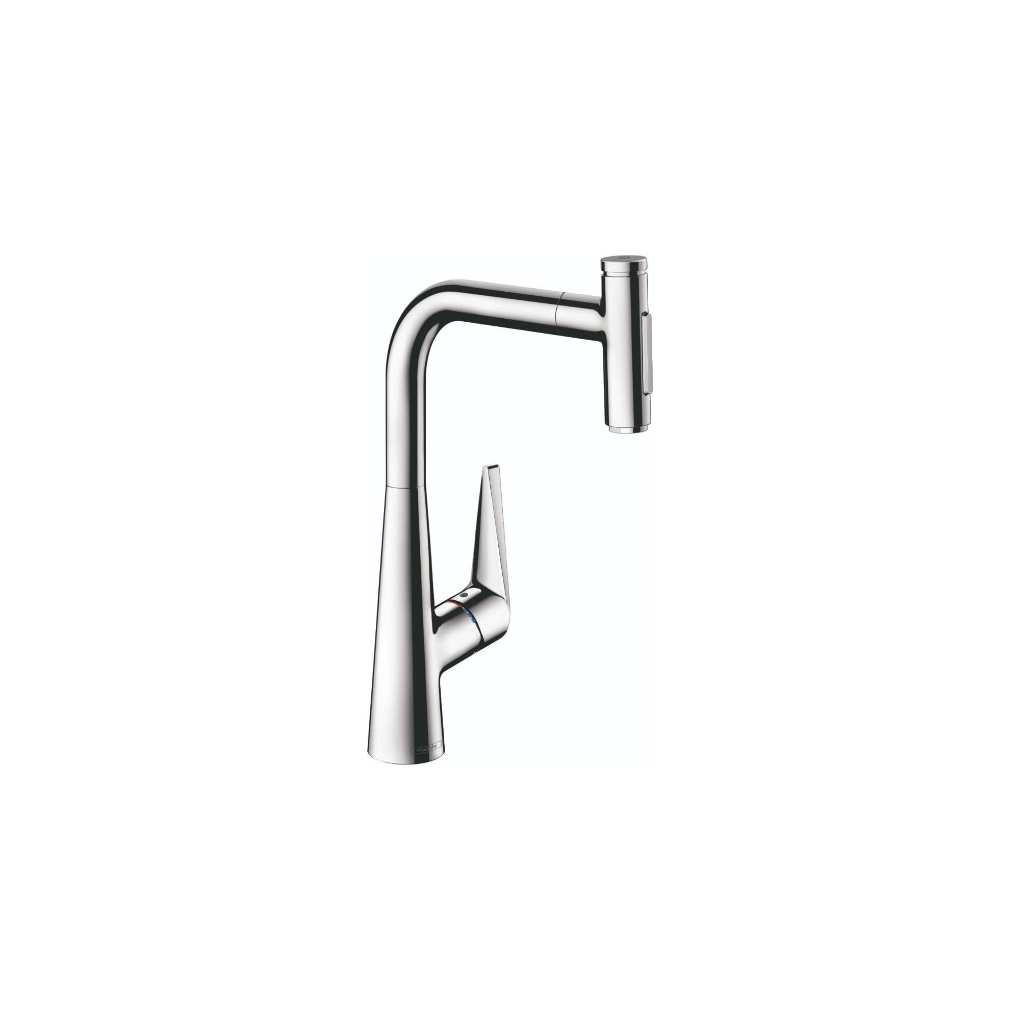 hansgrohe Talis Select S Chrome Single-Handle Kitchen Faucet, Kitchen Faucets with Pull Out Sprayer, Faucet for Kitchen Sink, Chrome 72823001