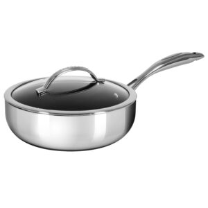 scanpan 6001082600 silver frying pan, diameter 10.2 inches (26 cm), haptiq deep saute pan, 10.2 inches (26 cm)