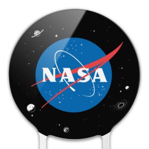 Acrylic NASA Official Meatball Logo Cake Topper Party Decoration for Wedding Anniversary Birthday Graduation