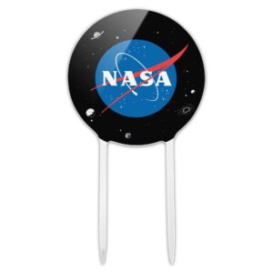 acrylic nasa official meatball logo cake topper party decoration for wedding anniversary birthday graduation