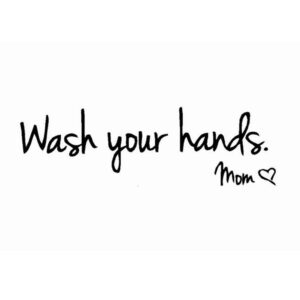 Bestjybt Wash Your Hands Love Mom Quote Bathroom Wall Stickers Waterproof Art Decal Bathroom Wall Decor