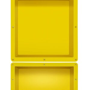 Uni-Green Bathroom Wall Niche Double Recessed Shelf 24"X16" Two Inner Shelves, Easy Install– Yellow