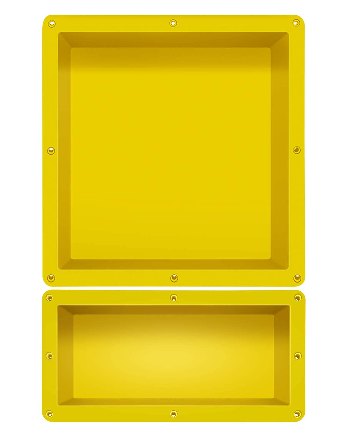 Uni-Green Bathroom Wall Niche Double Recessed Shelf 24"X16" Two Inner Shelves, Easy Install– Yellow