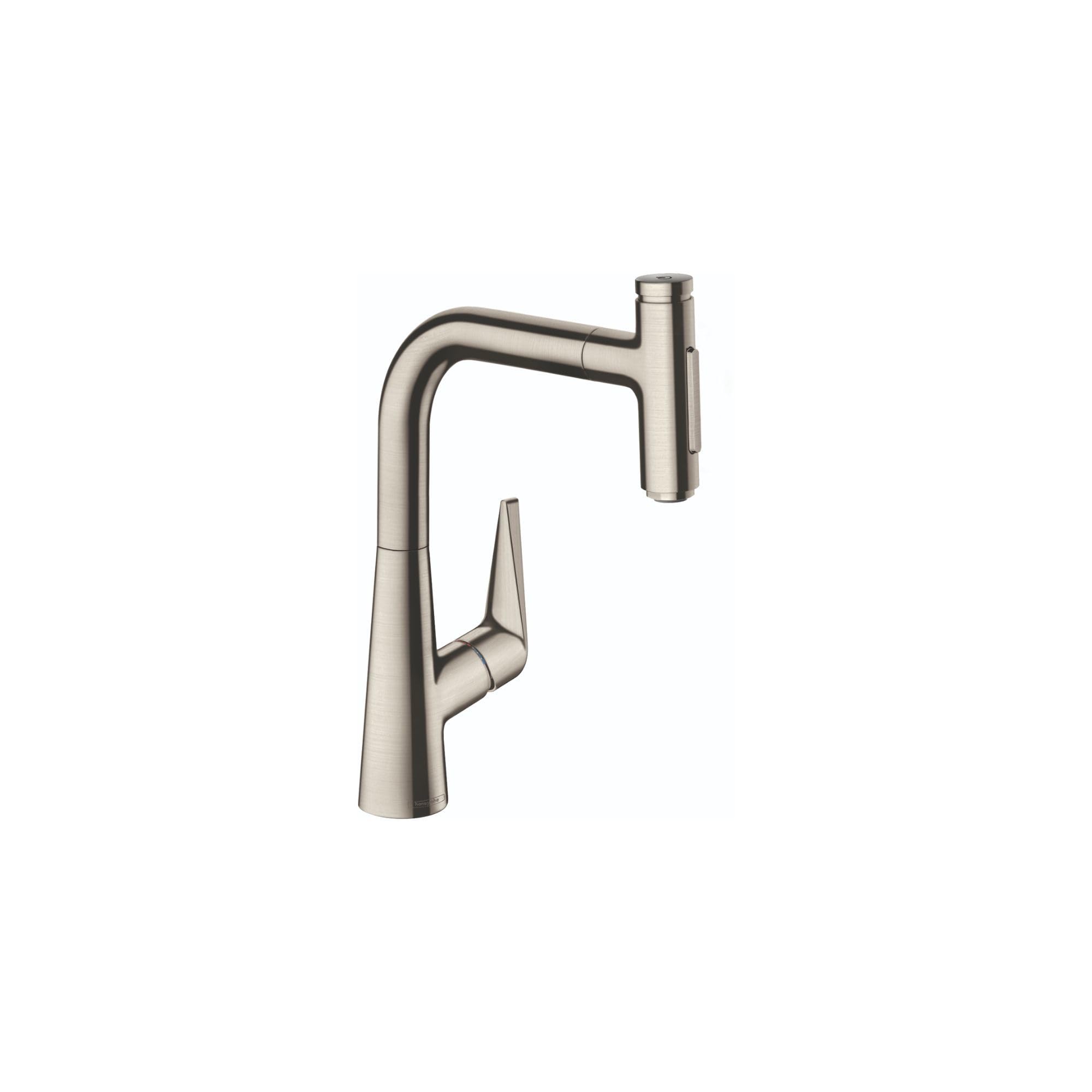 hansgrohe Talis Select S Stainless Steel Bar Kitchen Faucet, Kitchen Faucets with Pull Out Sprayer, Faucet for Kitchen Sink, Stainless Steel Optic 72824801