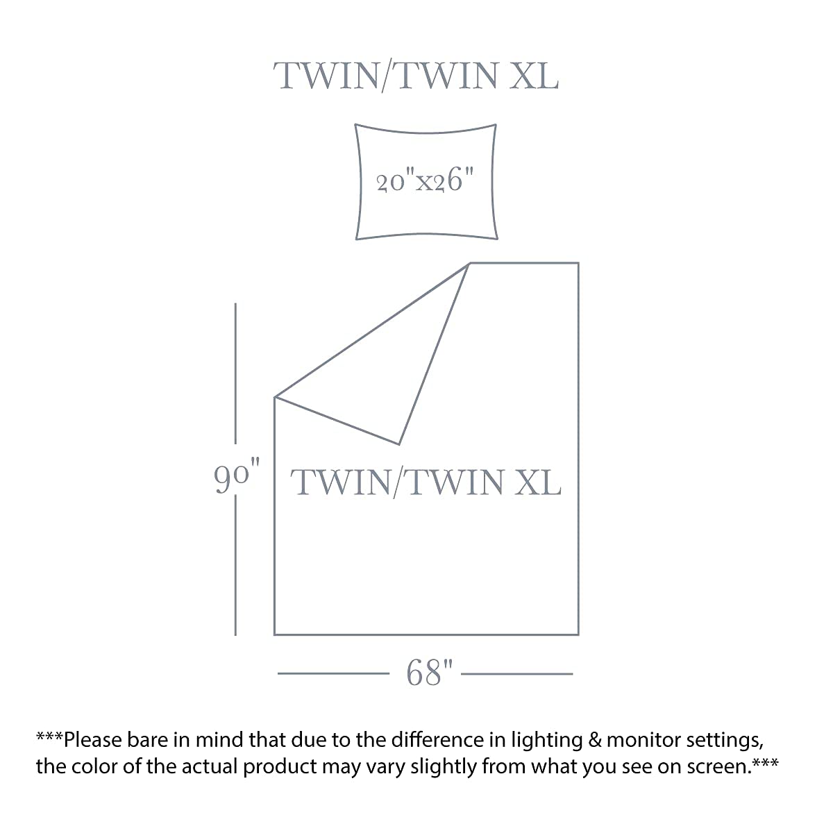 Swift Home Twin/Twin XL Light Grey Dorm Bedding - Floral Pintuck Duvet Cover Set - 2 Pieces Back-to-School Bed Linen, 1 Duvet Cover and 1 Pillow Sham