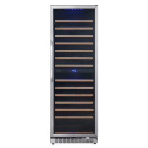 edgestar cwr1552dz 24 inch wide 141 bottle capacity free standing dual zone wine cooler with interior lighting