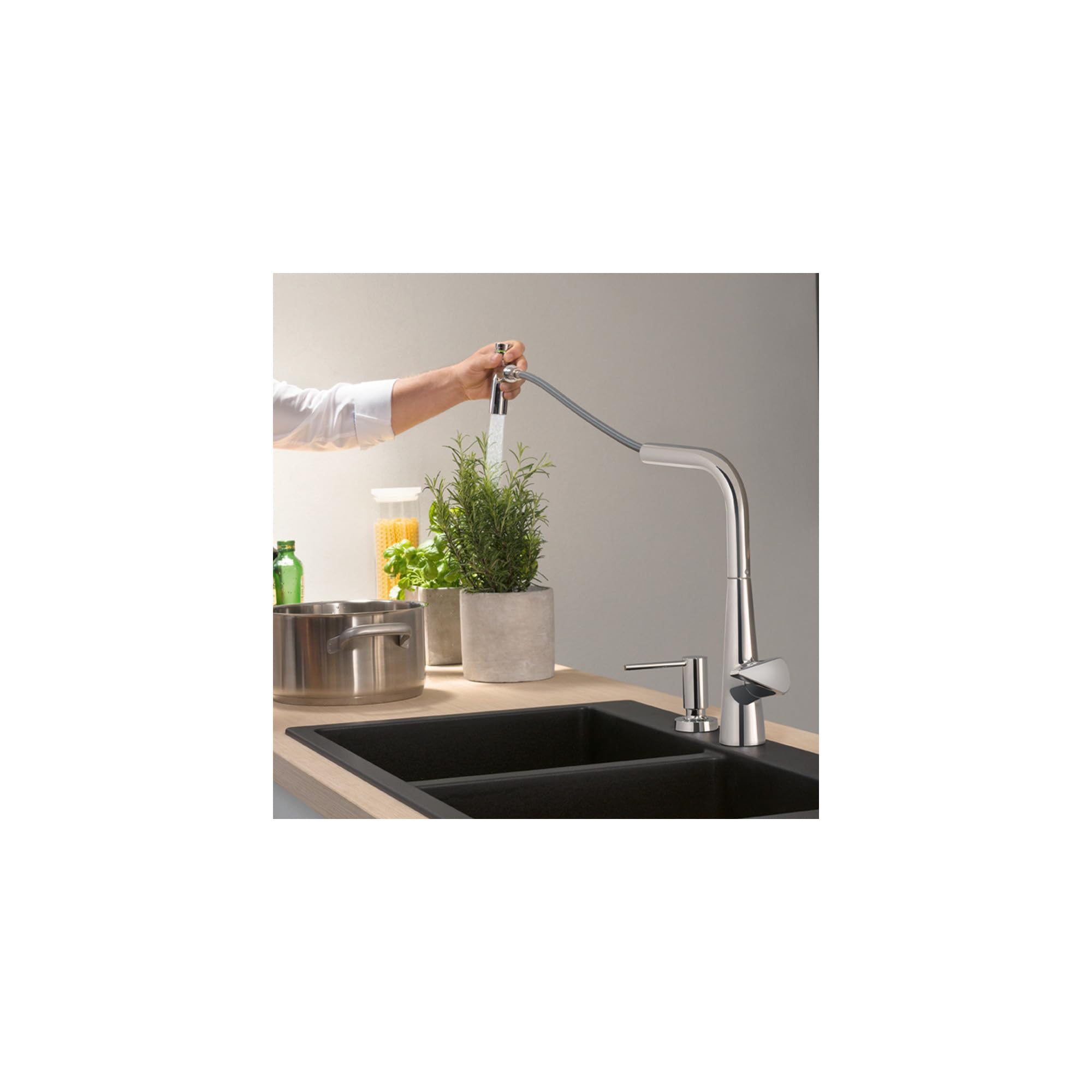 hansgrohe Talis Select S Chrome Single-Handle Kitchen Faucet, Kitchen Faucets with Pull Out Sprayer, Faucet for Kitchen Sink, Chrome 72823001