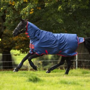 Horseware Ireland Mio All-in-One Turnout Sheet Dark Blue/Red 75