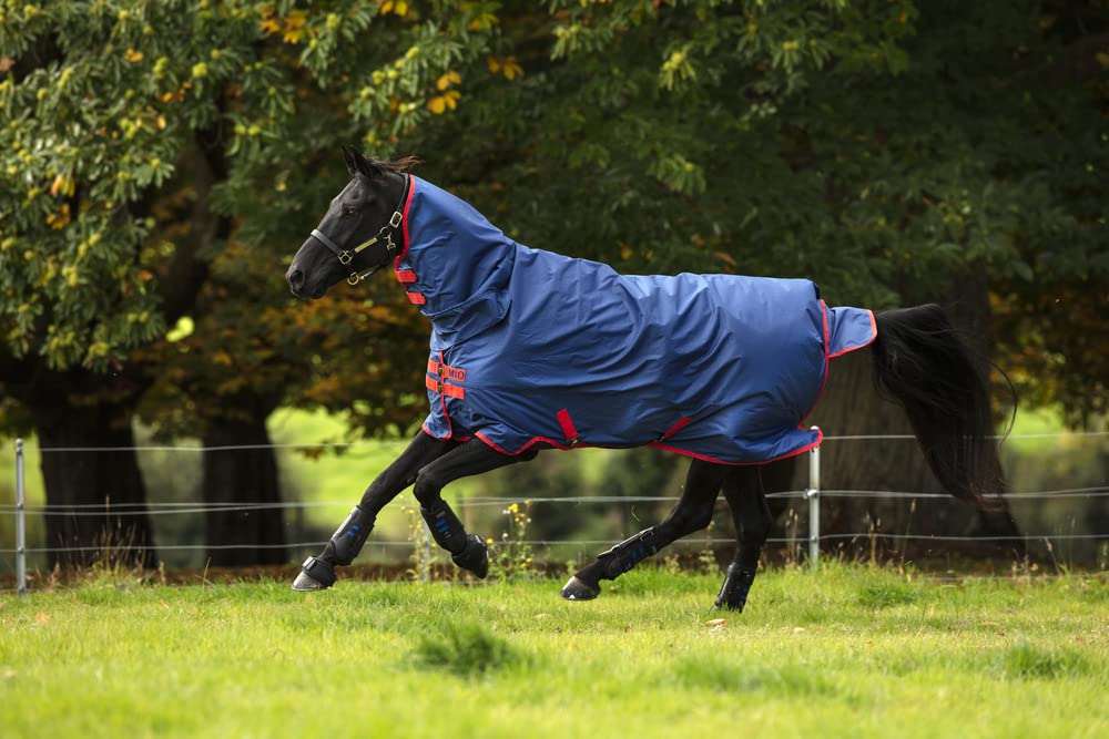 Horseware Ireland Mio All-in-One Turnout Sheet Dark Blue/Red 75