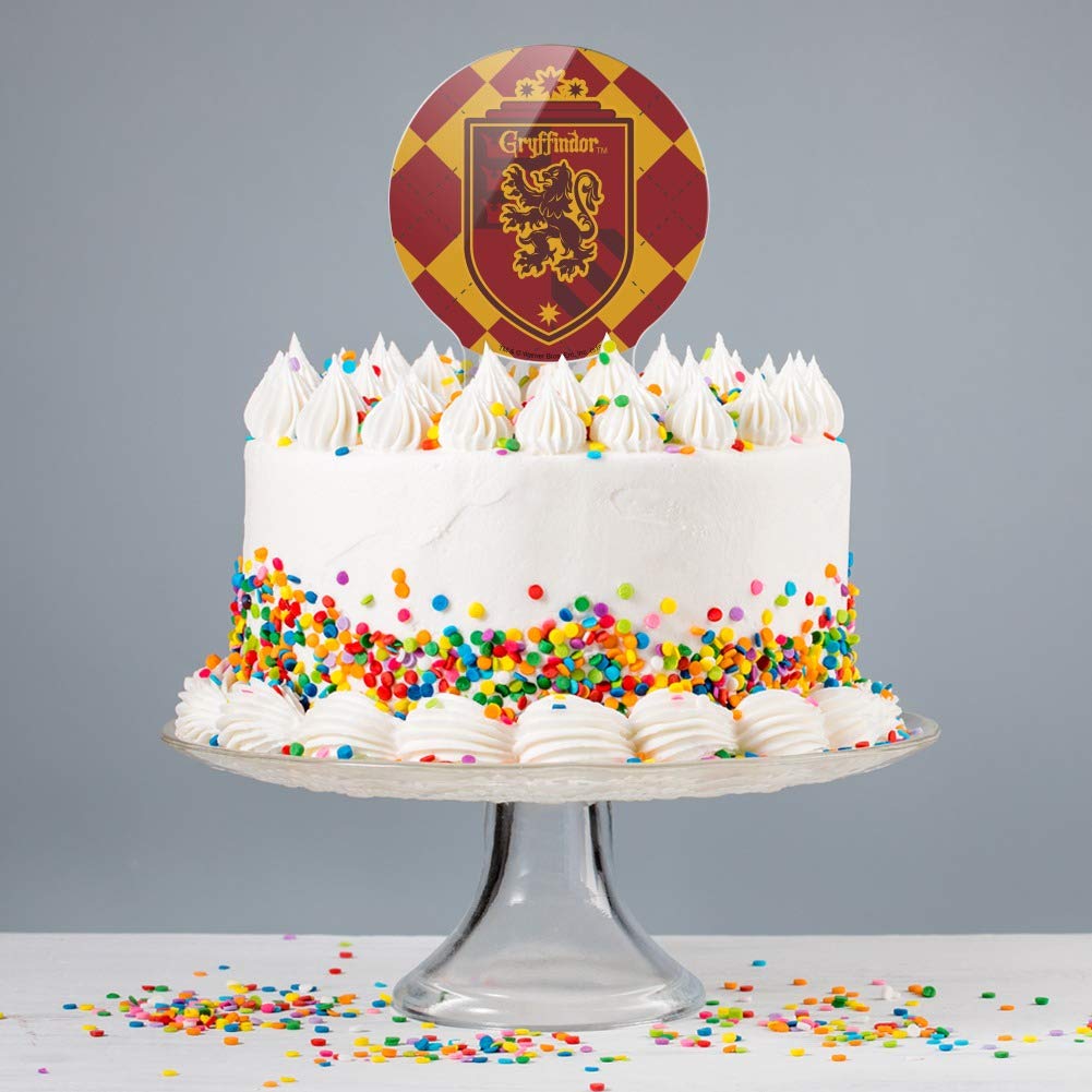 Acrylic Harry Potter Gryffindor Plaid Sigil Cake Topper Party Decoration for Wedding Anniversary Birthday Graduation