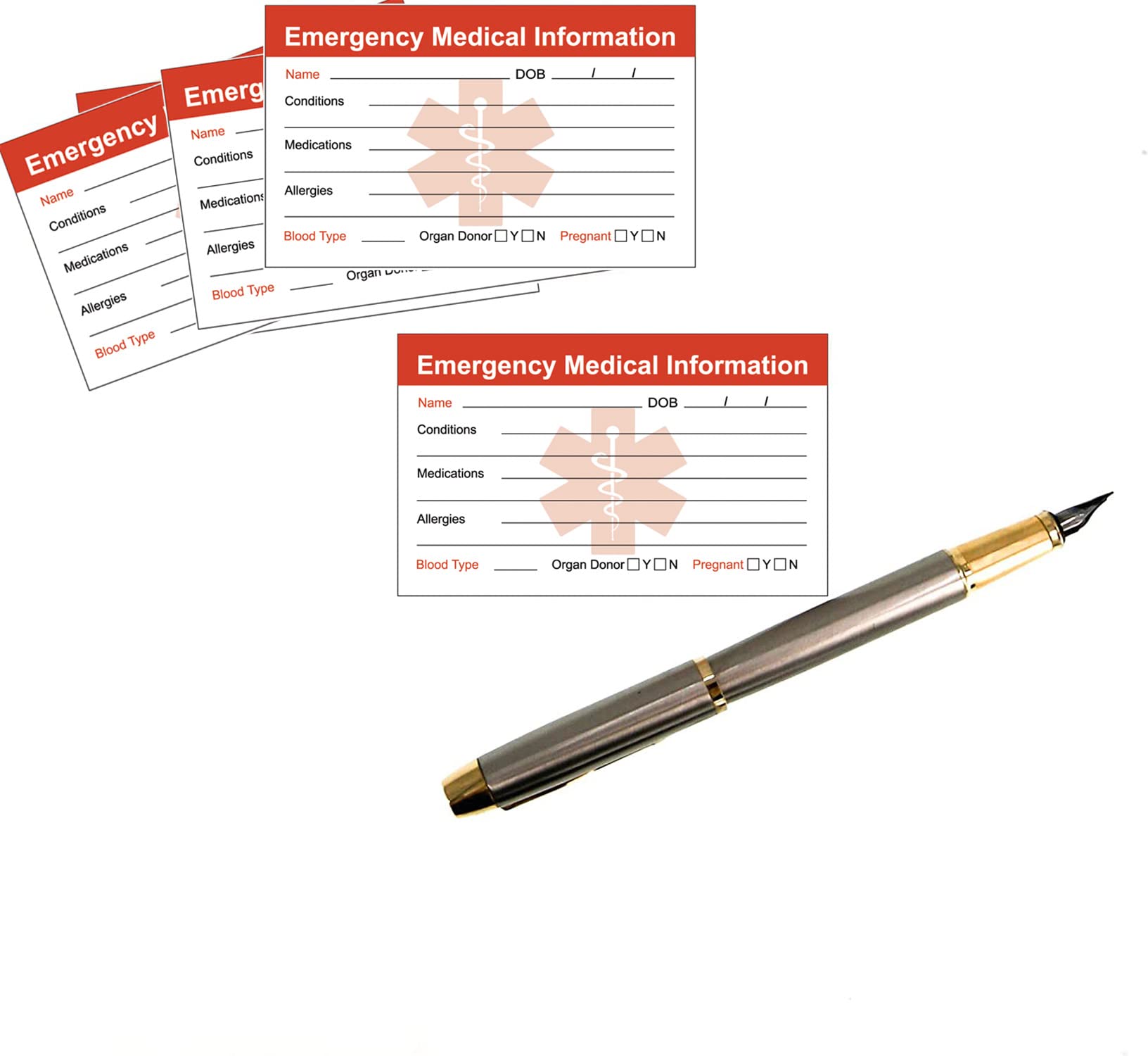 RXBC2011 Emergency Medical Information ID Card Pack of 5