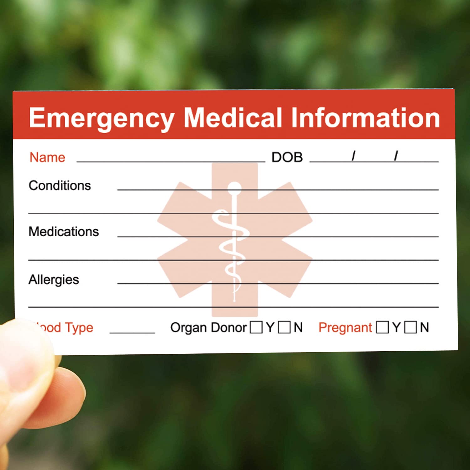 RXBC2011 Emergency Medical Information ID Card Pack of 5