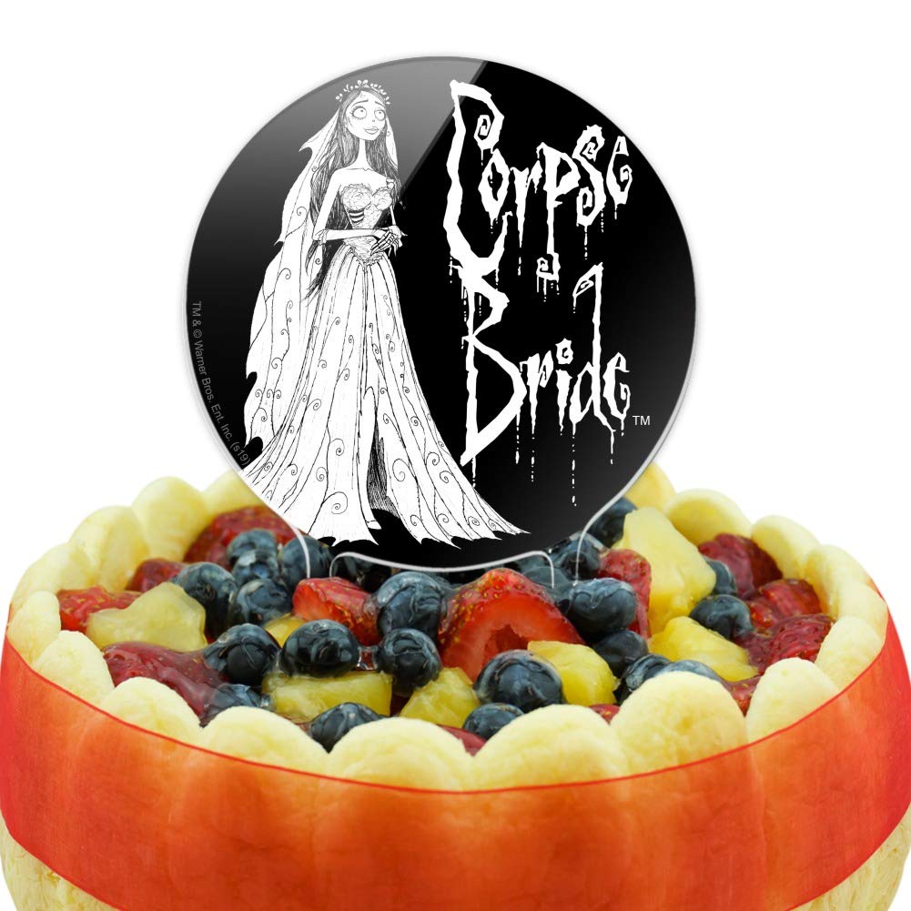 Acrylic Corpse Bride Logo and Silhouette Cake Topper Party Decoration for Wedding Anniversary Birthday Graduation