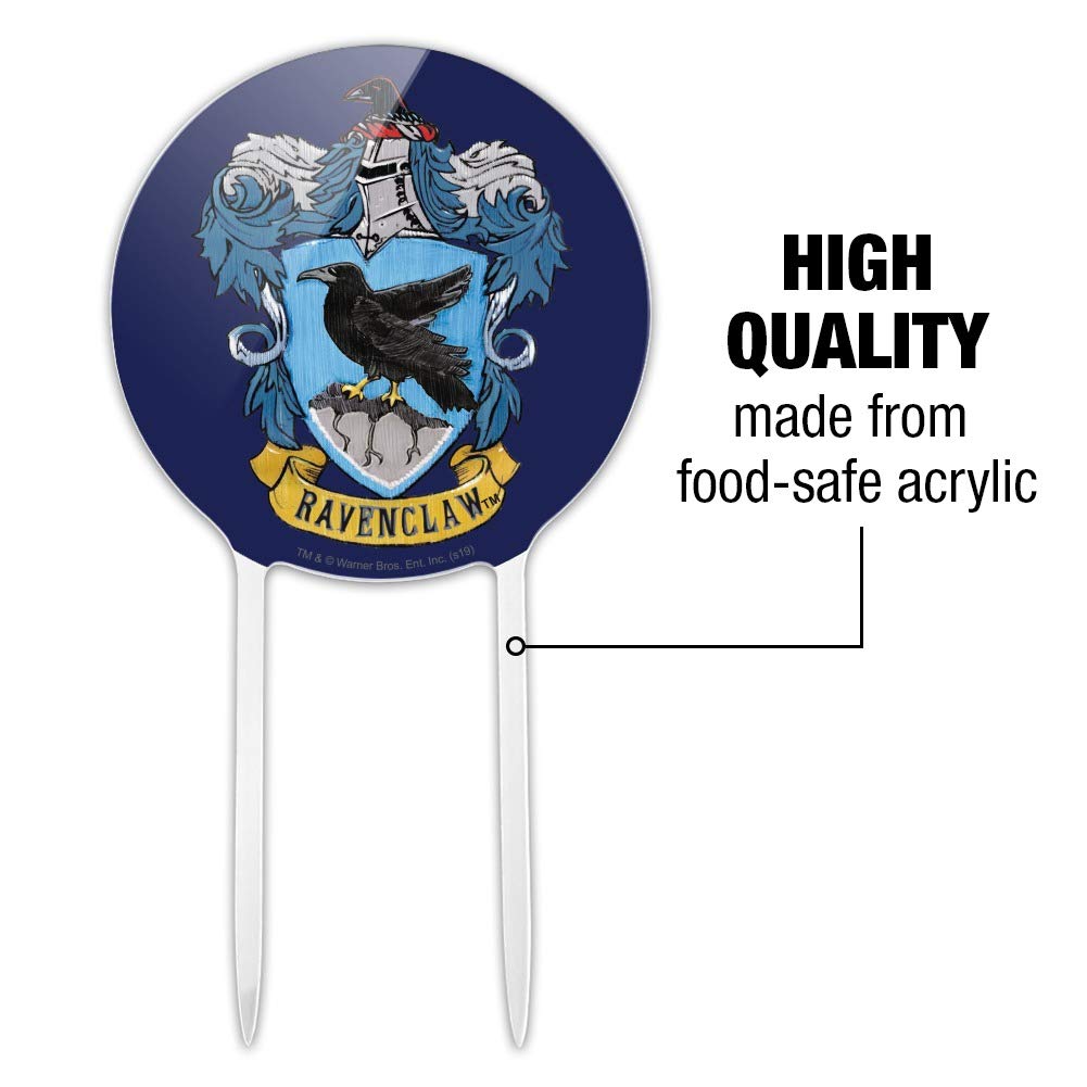 Acrylic Harry Potter Ravenclaw Painted Crest Cake Topper Party Decoration for Wedding Anniversary Birthday Graduation