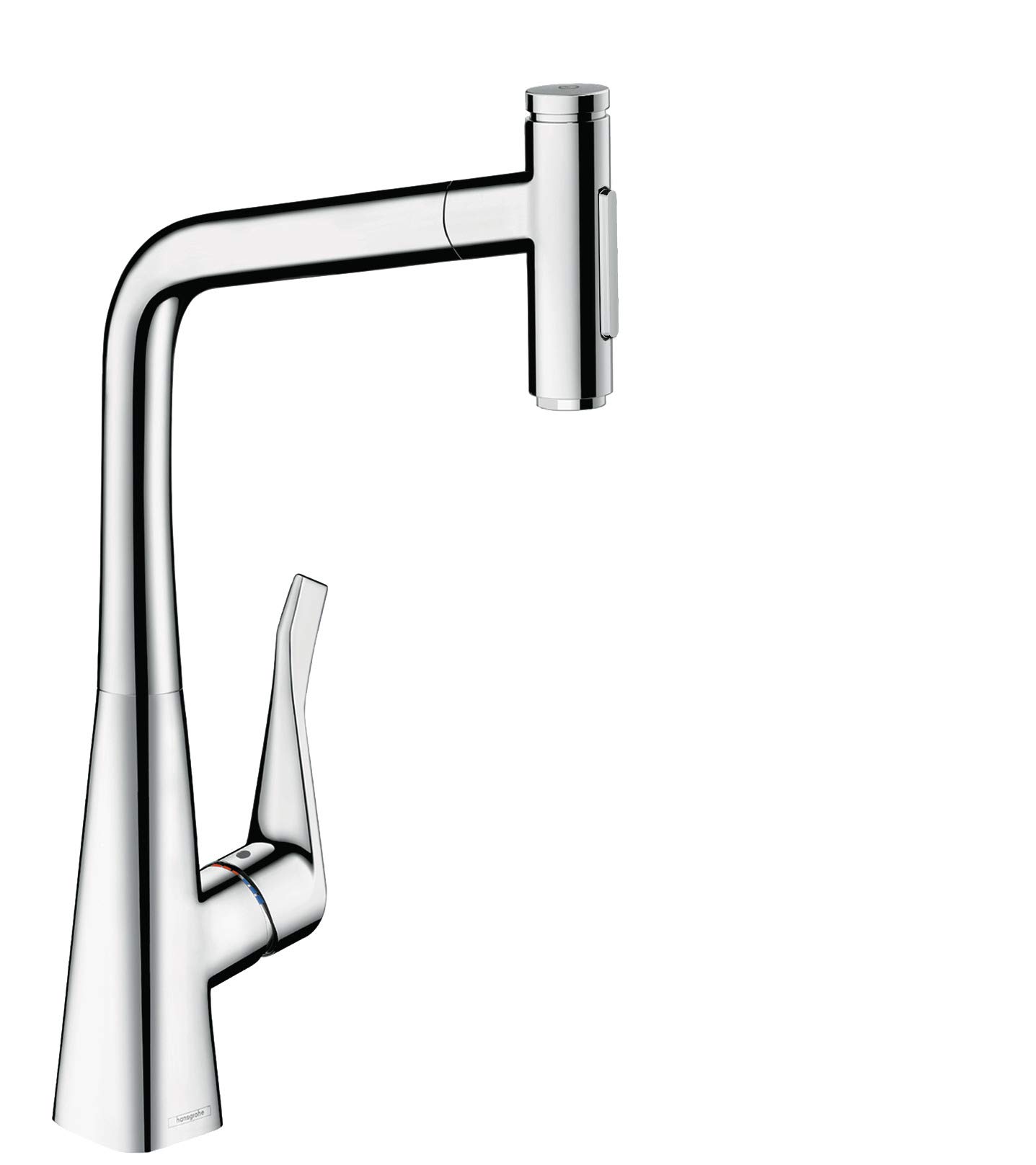 hansgrohe Metris Select Chrome Single-Handle Kitchen Faucet, Kitchen Faucets with Pull Out Sprayer, Faucet for Kitchen Sink, Chrome 73820001