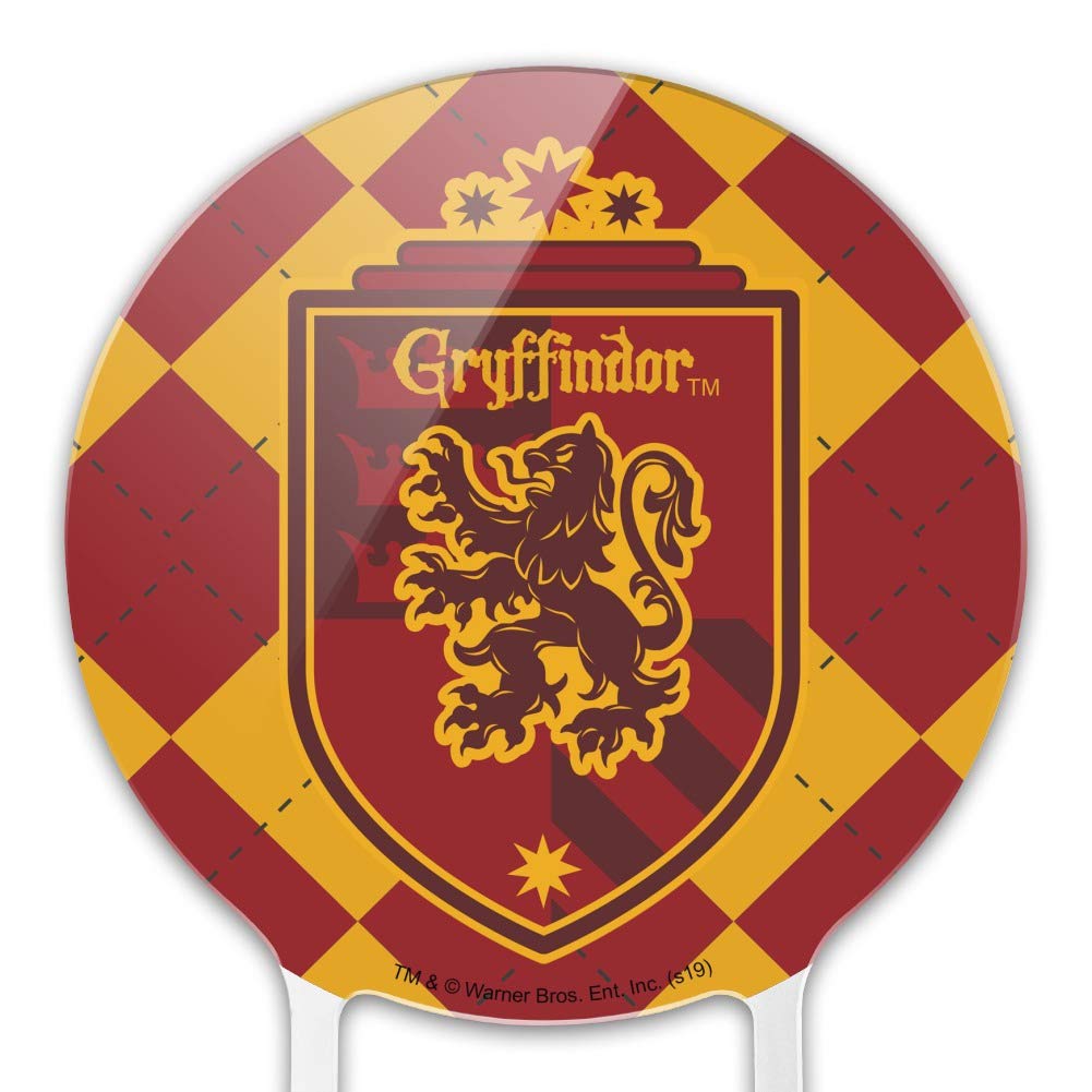 Acrylic Harry Potter Gryffindor Plaid Sigil Cake Topper Party Decoration for Wedding Anniversary Birthday Graduation