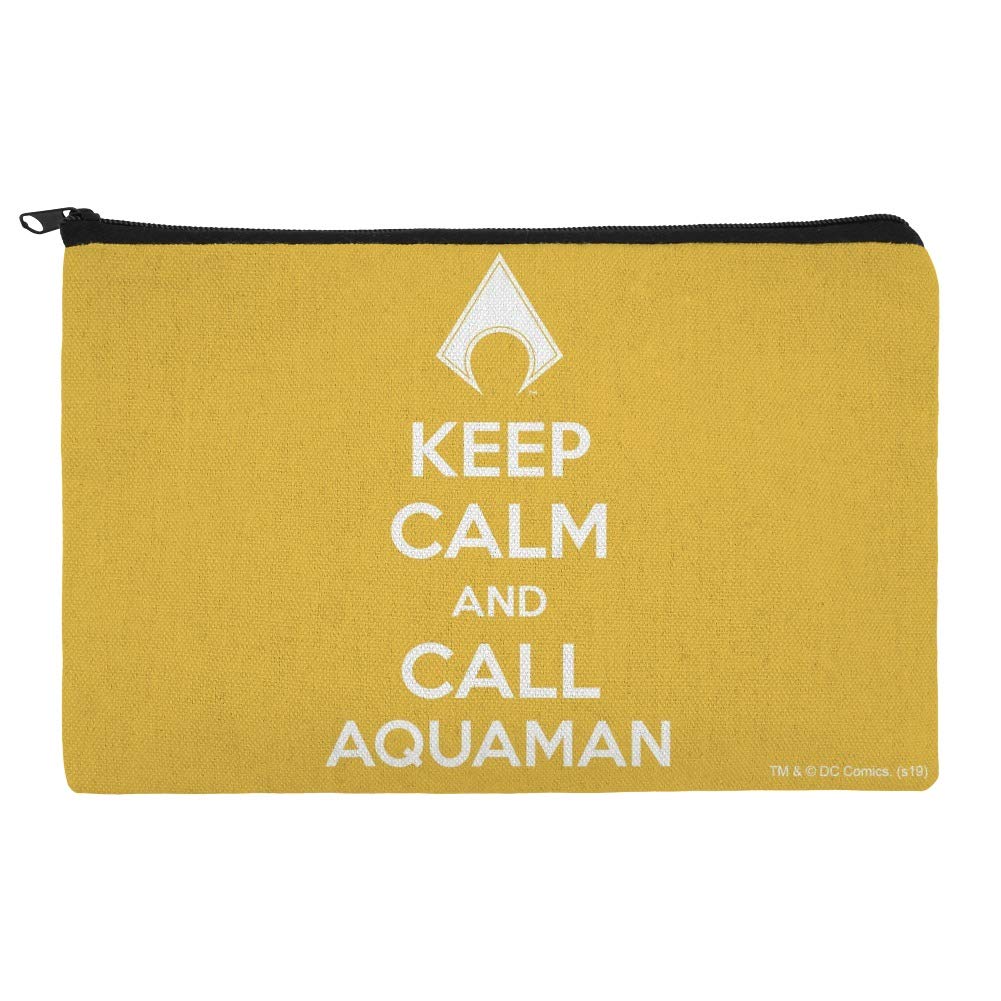 Aquaman Keep Calm and Call Pencil Pen Organizer Zipper Pouch Case