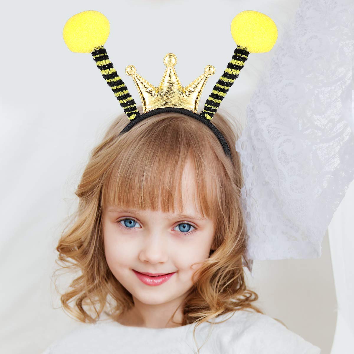 BinaryABC Halloween Bee Headband,Halloween Antenna Ball Headband,Halloween Costume Assesories