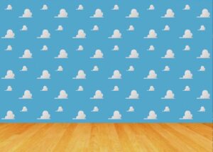 cartoon blue sky and white clouds backdrop wood floor backdrop 7x5ft polyester kids birthday party boy baby shower photo background dessert table banner photo studio photography props yl027