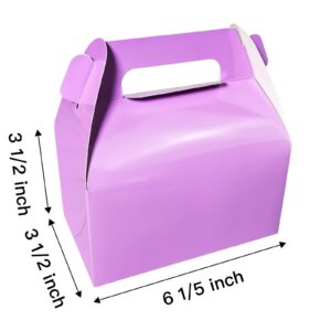 ONE MORE 25-Pack Gable Candy Purple Treat Boxes,Small Goodie Gift Boxes for Wedding and Birthday Party Favors Box 6.2 x 3.5 x 3.5 inch (Purple,25)