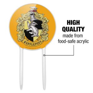 Acrylic Harry Potter Hufflepuff Painted Crest Cake Topper Party Decoration for Wedding Anniversary Birthday Graduation