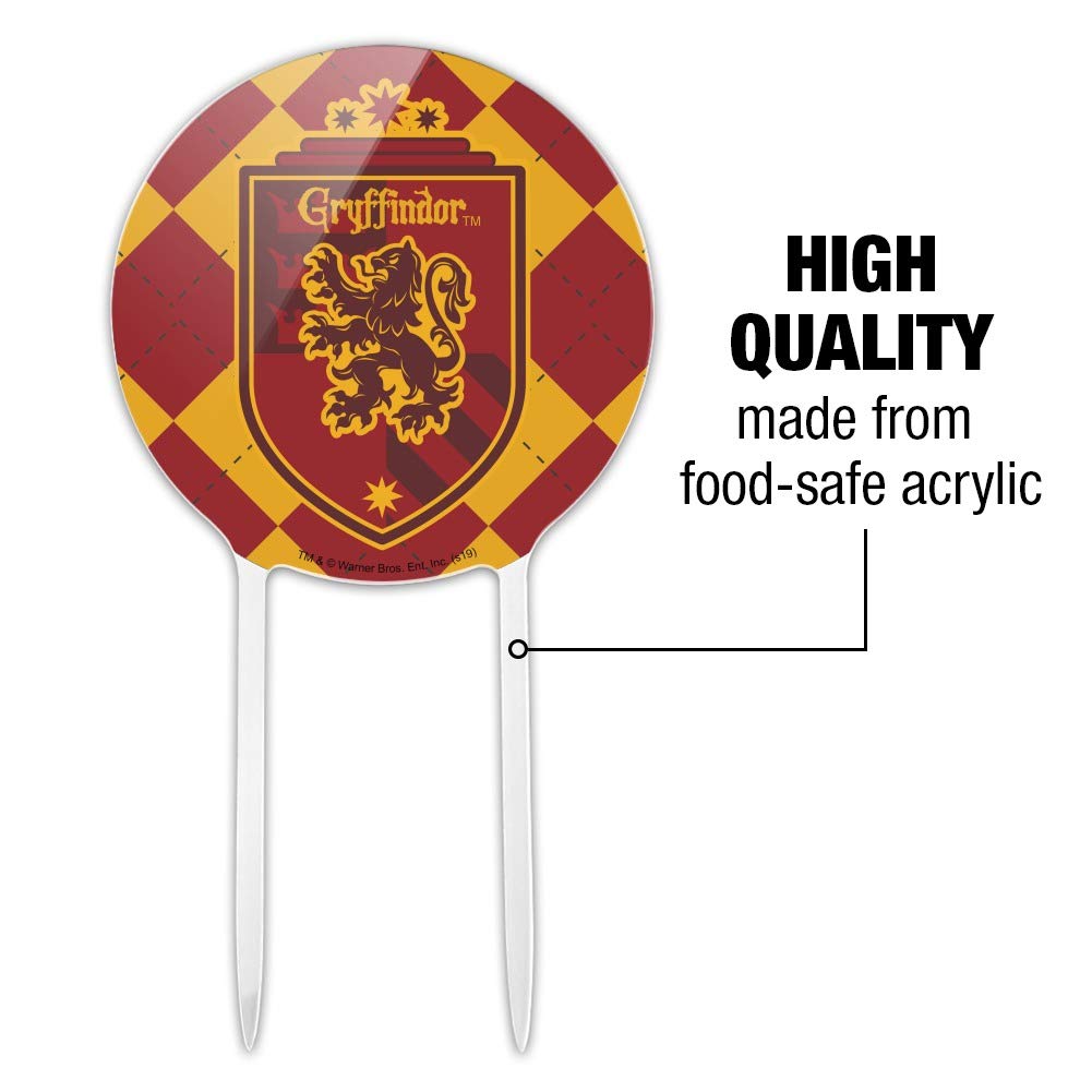 Acrylic Harry Potter Gryffindor Plaid Sigil Cake Topper Party Decoration for Wedding Anniversary Birthday Graduation