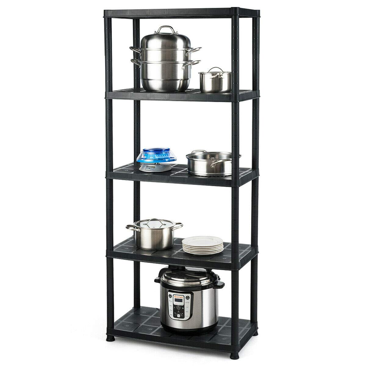 Giantex 2 Pieces 5-Tier Ventilated Shelving Storage Rack, Free Standing Multi-Use Shelf Unit, No Tools Required, 36”L X 18”W X 73”H