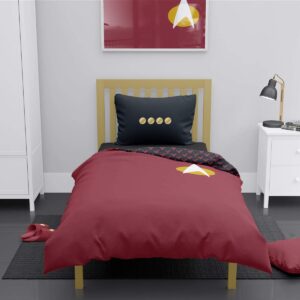 Star Trek Discovery Uniform Single Duvet Cover Reversible Bedding Set Official Licensed Merchandise (Star Trek Next Gen Uniform)