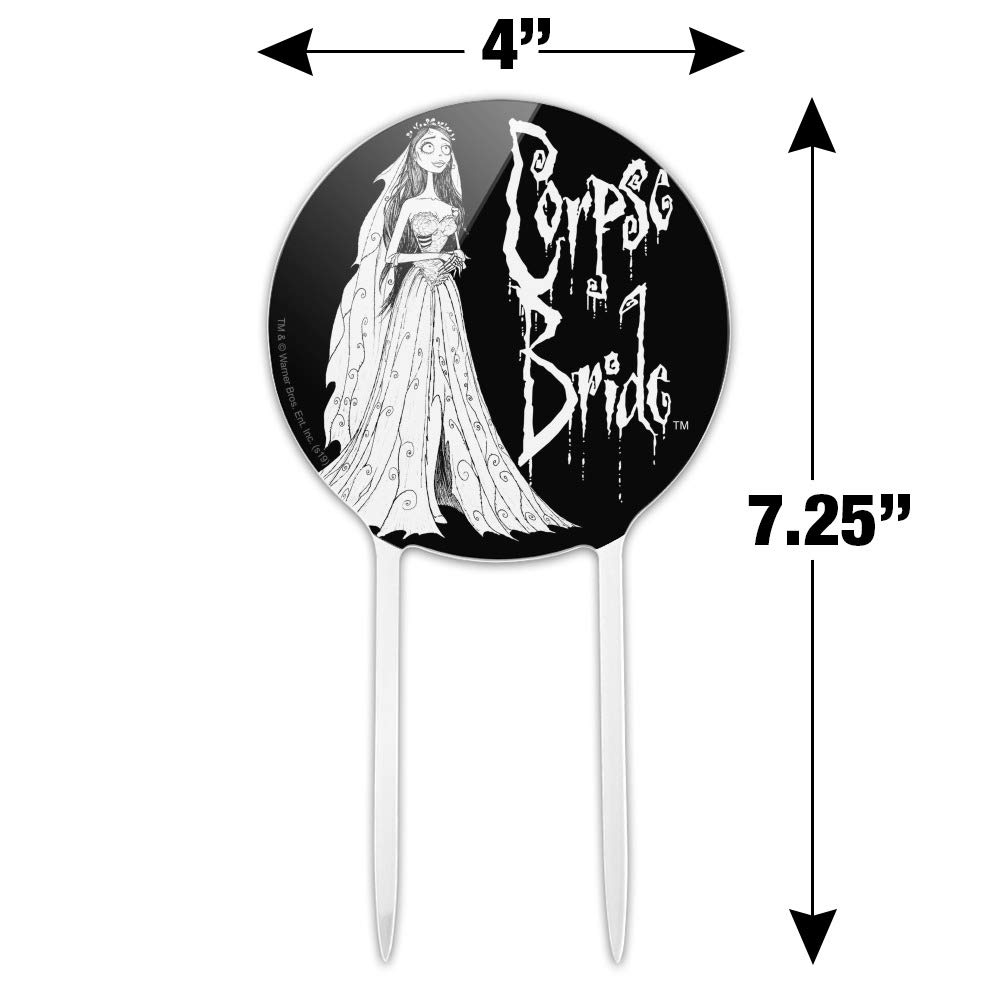 Acrylic Corpse Bride Logo and Silhouette Cake Topper Party Decoration for Wedding Anniversary Birthday Graduation