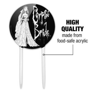 Acrylic Corpse Bride Logo and Silhouette Cake Topper Party Decoration for Wedding Anniversary Birthday Graduation