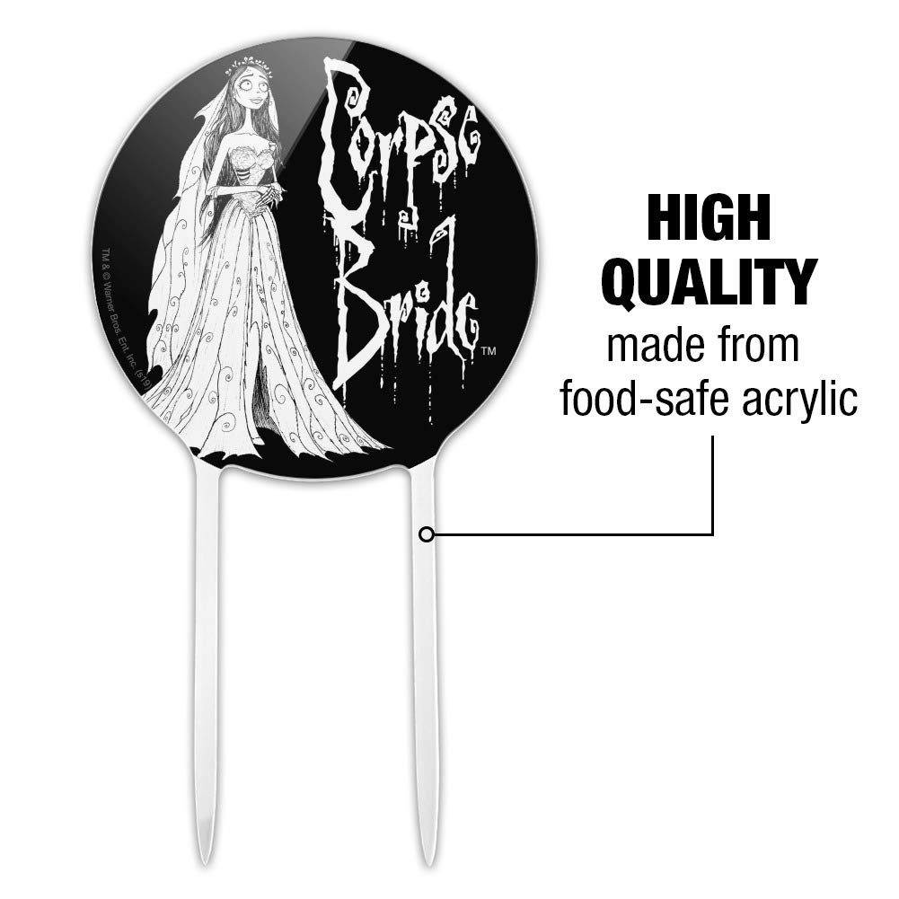 Acrylic Corpse Bride Logo and Silhouette Cake Topper Party Decoration for Wedding Anniversary Birthday Graduation