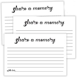 50 share a memory cards, going away party decorations funeral guest book for celebration of life birthday anniversary memorial funeral graduation bridal shower retirement, 4x6 inch