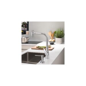 hansgrohe Talis Select S Chrome Single-Handle Kitchen Faucet, Kitchen Faucets with Pull Out Sprayer, Faucet for Kitchen Sink, Chrome 72823001