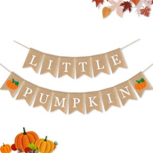 7-gost burlap little pumpkin banner fall autumn baby shower party birthday garland supplies