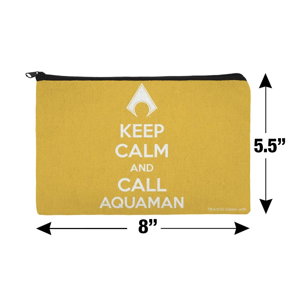 Aquaman Keep Calm and Call Pencil Pen Organizer Zipper Pouch Case