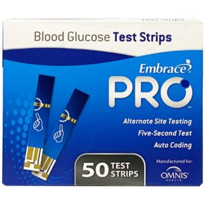 embrace blood glucose pro test strips 50ct