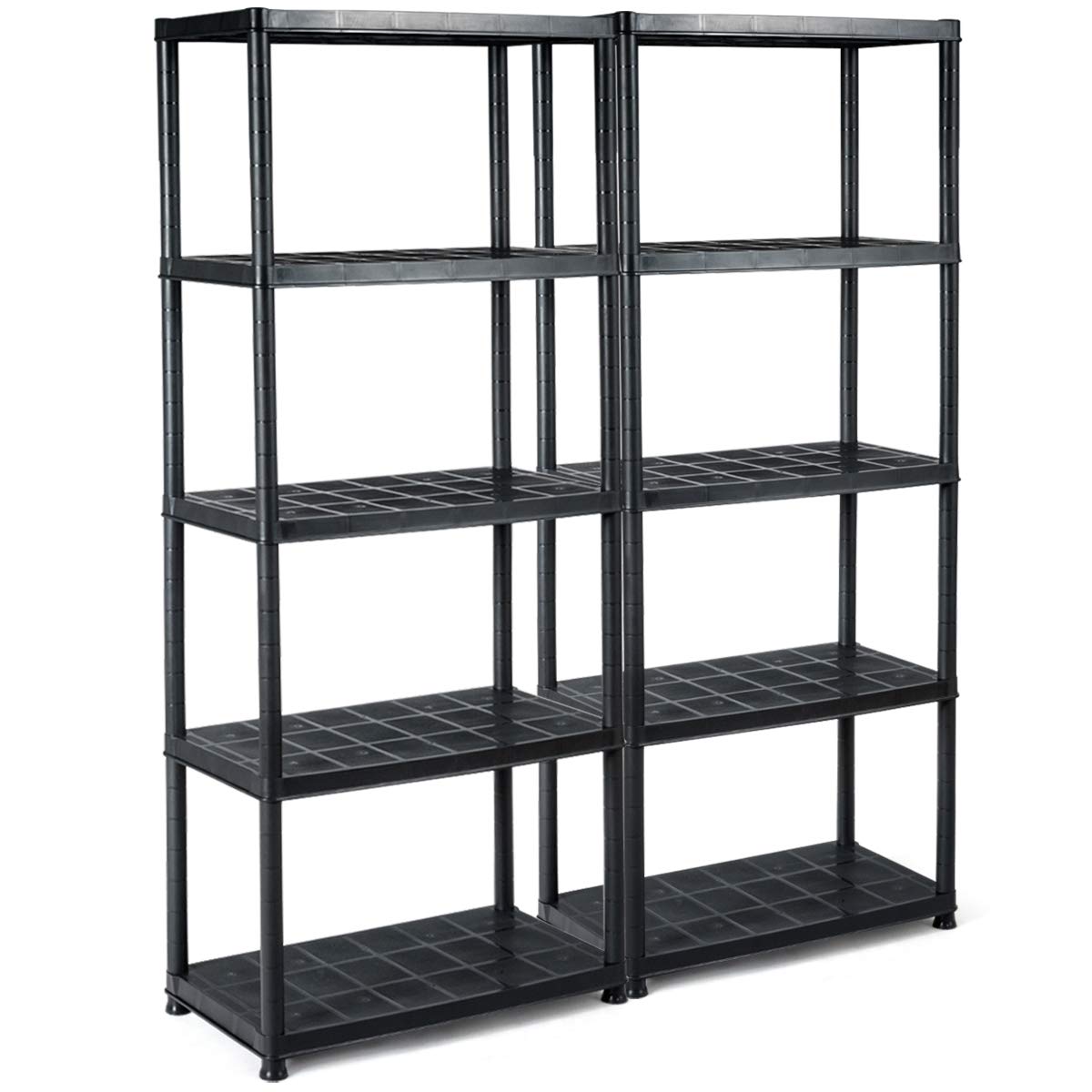 Giantex 2 Pieces 5-Tier Ventilated Shelving Storage Rack, Free Standing Multi-Use Shelf Unit, No Tools Required, 36”L X 18”W X 73”H