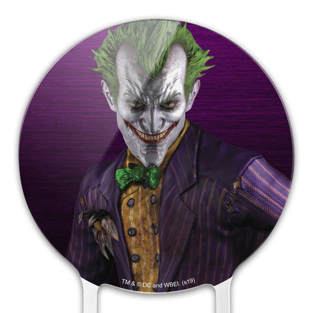 Acrylic Batman Arkham Asylum Video Game Joker Cake Topper Party Decoration for Wedding Anniversary Birthday Graduation