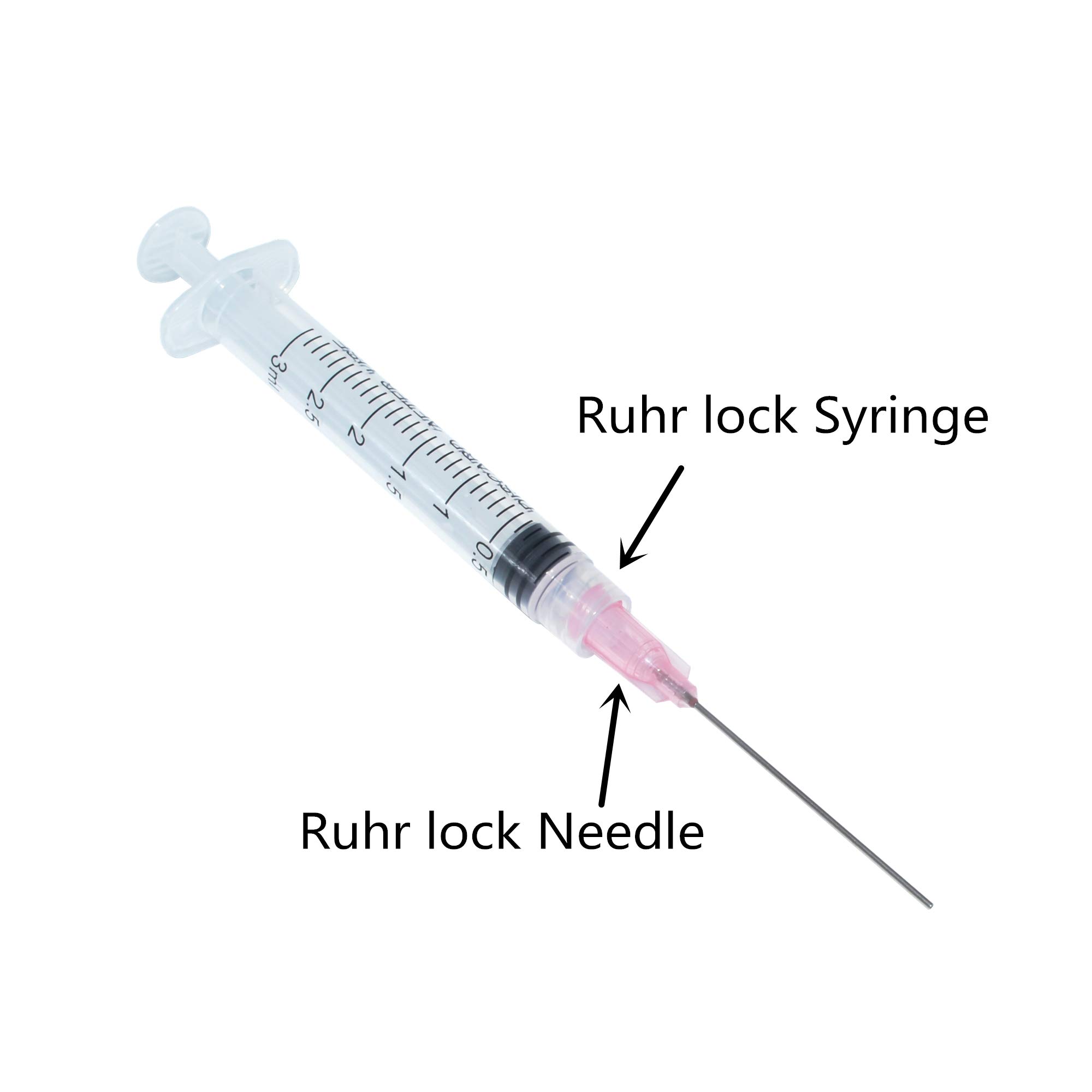 3ml Syringes 20Ga 1.5 Inch Blunt Tip Needle Storage Caps - Glue Applicator, DIY.Industrial Grade Syringe (Pack of 10)