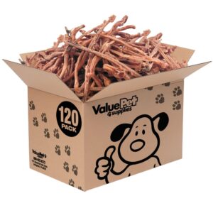 valuebull lamb pizzle sticks, 120 count bulk pack - natural dog treats, grass-fed