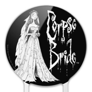 Acrylic Corpse Bride Logo and Silhouette Cake Topper Party Decoration for Wedding Anniversary Birthday Graduation