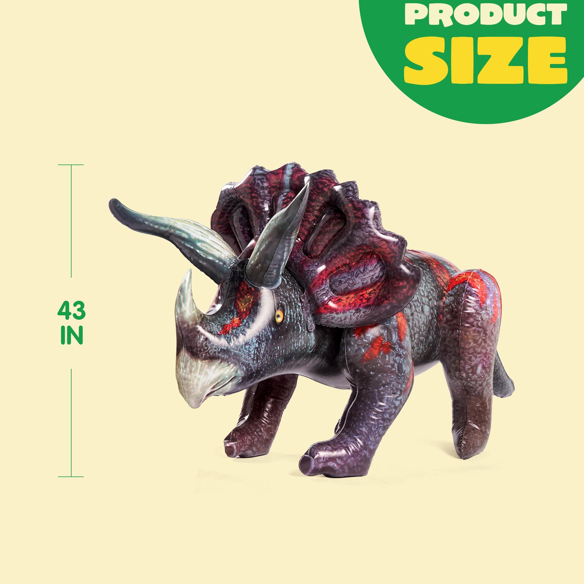 JOYIN 43" Triceratops Inflatable Dinosaur Toy for Party Decorations, Birthday Party Gift for Kids and Adults