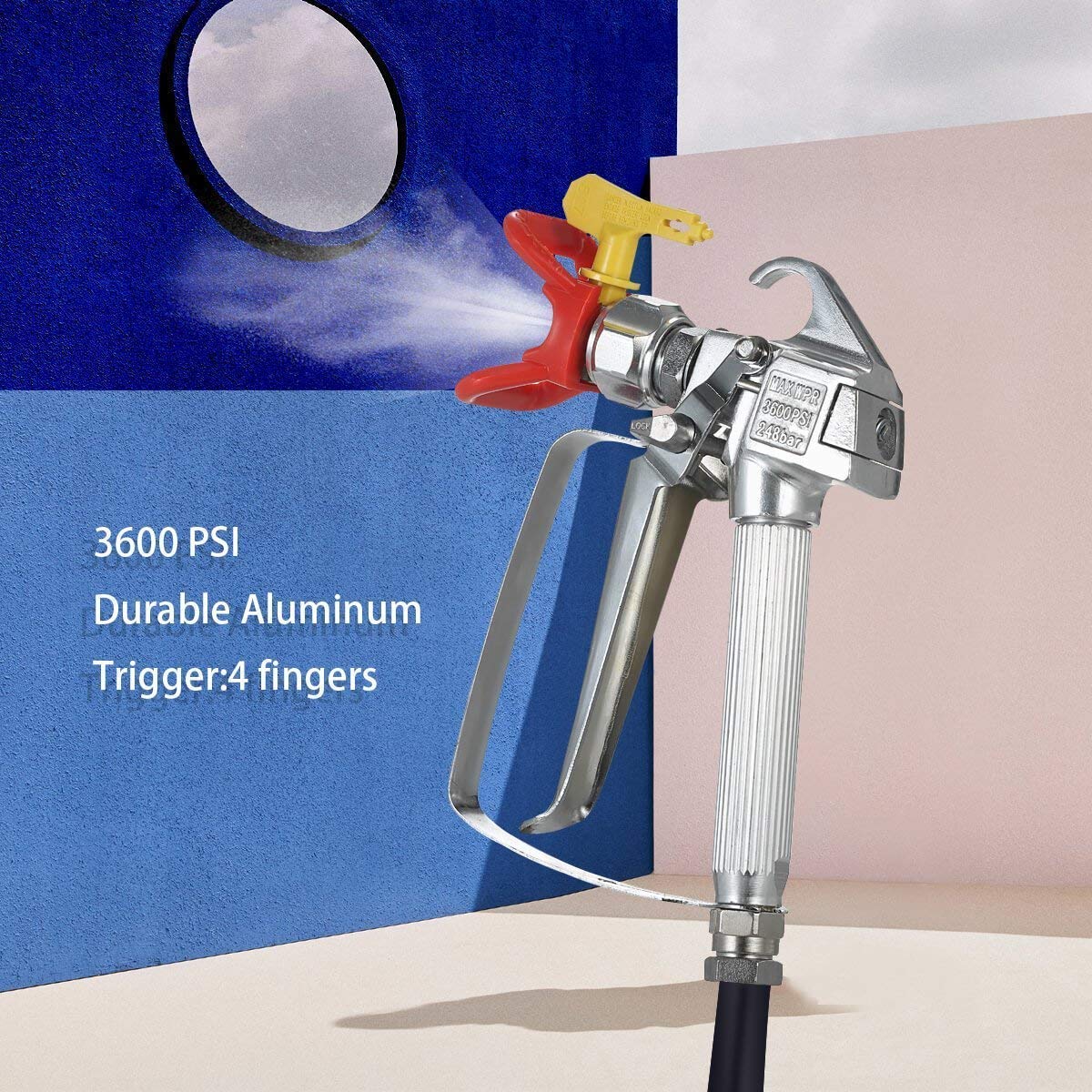 Airless Spray Gun High Pressure with 517 Tips and tip Guard,2 x Airless Paint Spray Gun Filter