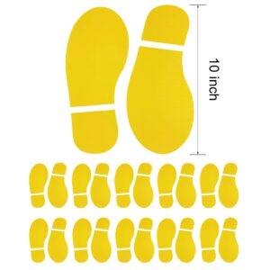 10 pairs 20 prints yellow adults size shoes footprint stickers decals for floor wall stairs to guide directions, 10 inch