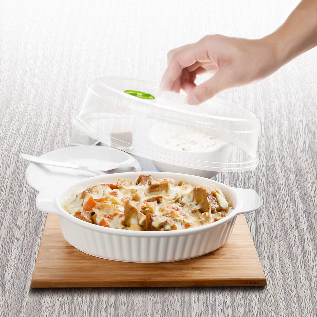 Set of 5 Microwave Plate Covers with Adjustable Steam Vents; Microwave Splatter Covers - Mixed Sizes for Large & Small Food Plates Bowls